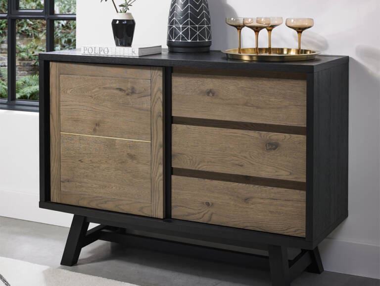 Cameron Weathered Oak Narrow Sideboard - Julian Foye